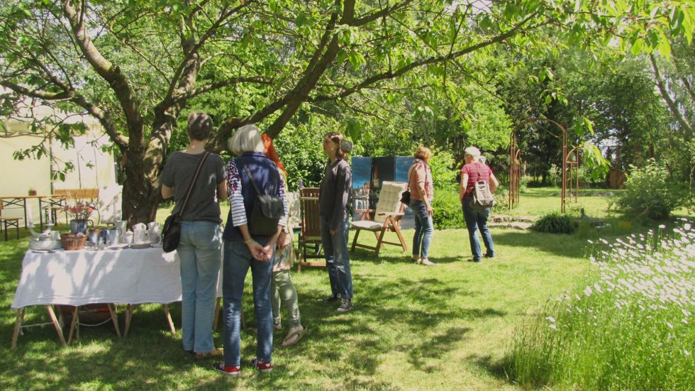 Painting and stone sculpture Annette Mamerow and Frank Döhler